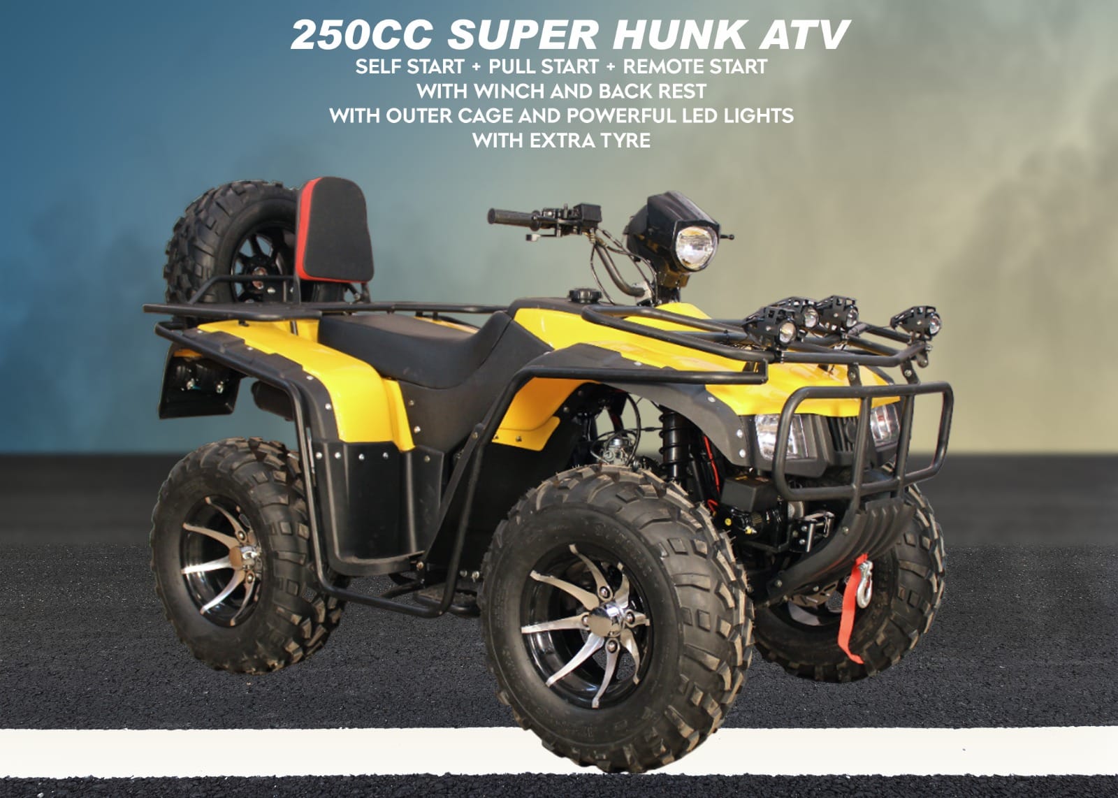250cc Super Hunk (Yellow) - ATV Bike