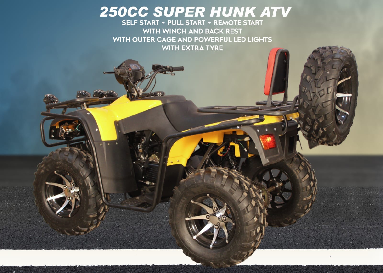 250cc Super Hunk (Yellow) - ATV Bike