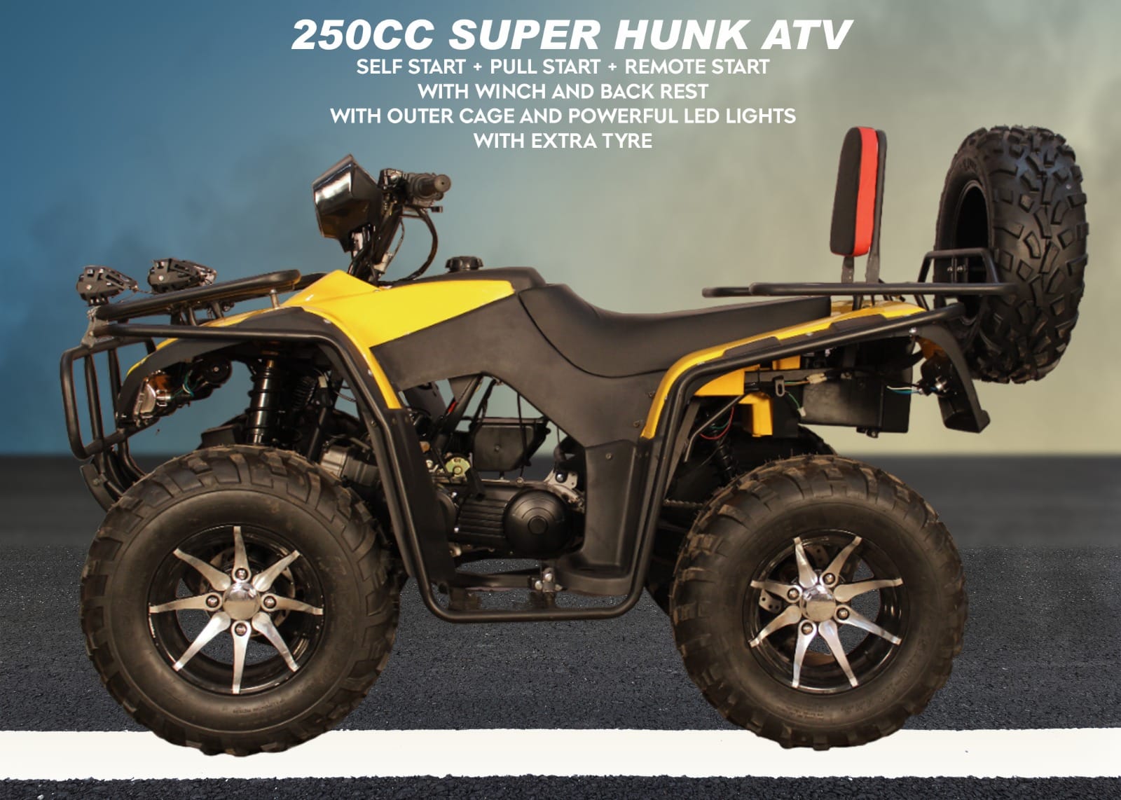 250cc Super Hunk (Yellow) - ATV Bike