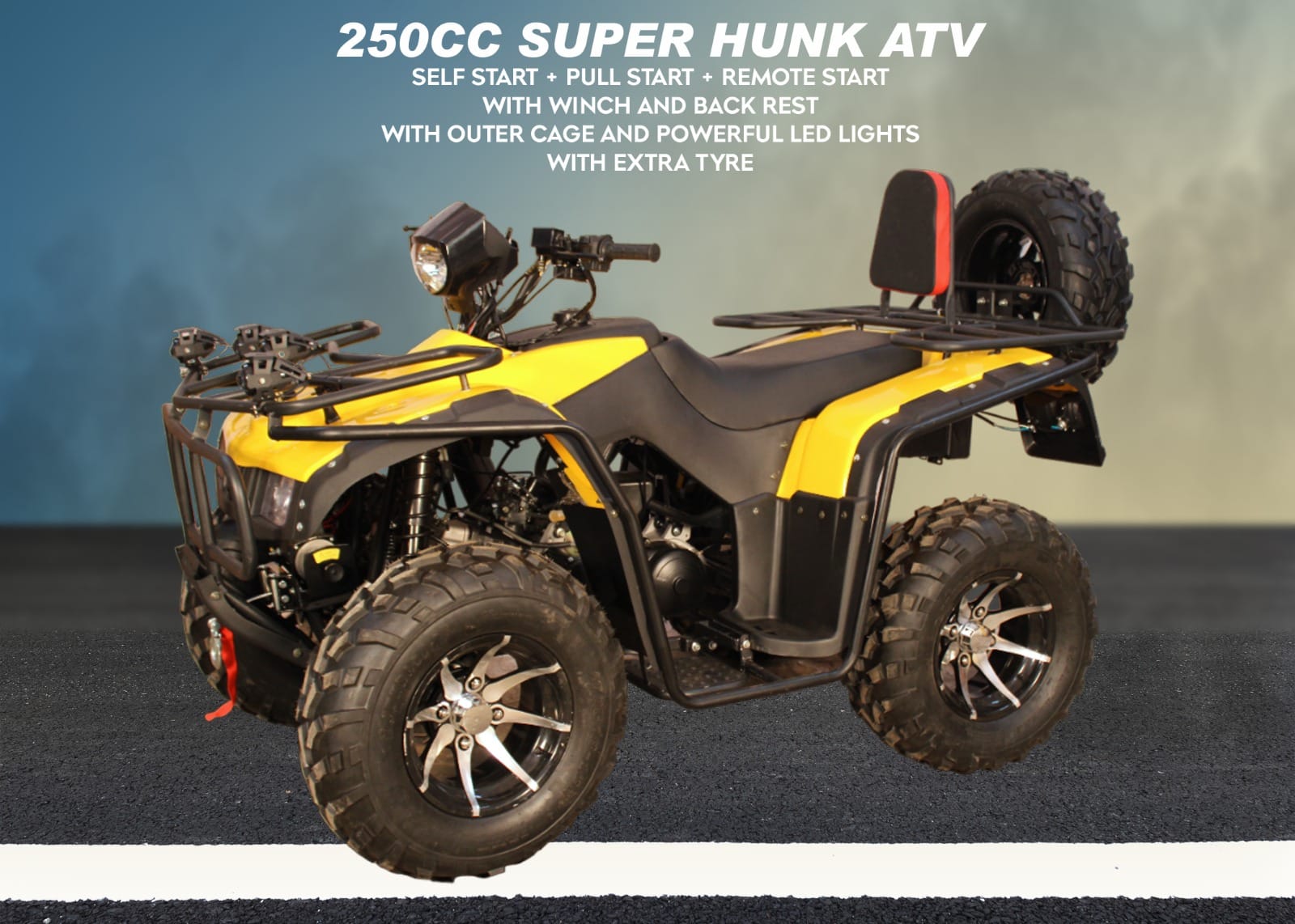 250cc Super Hunk (Yellow) - ATV Bike