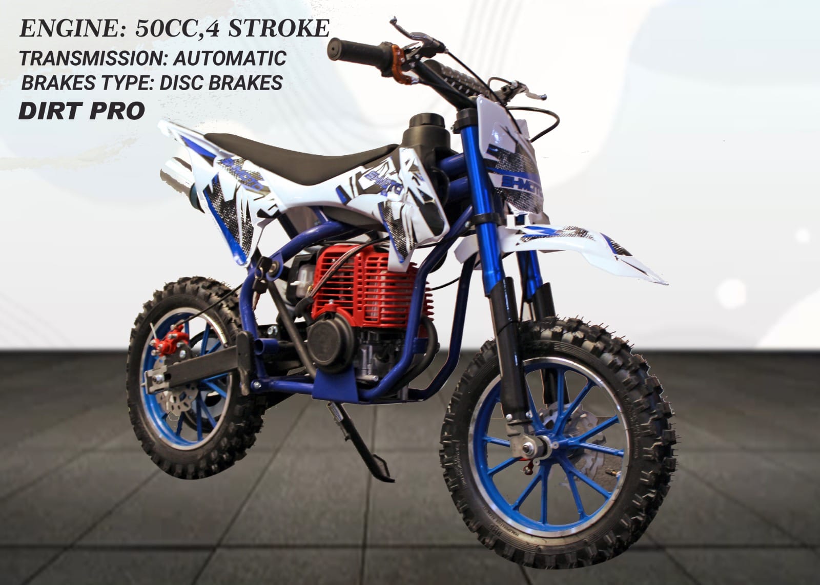 50cc Dirt Bike Pro (Blue) - ATV Bike