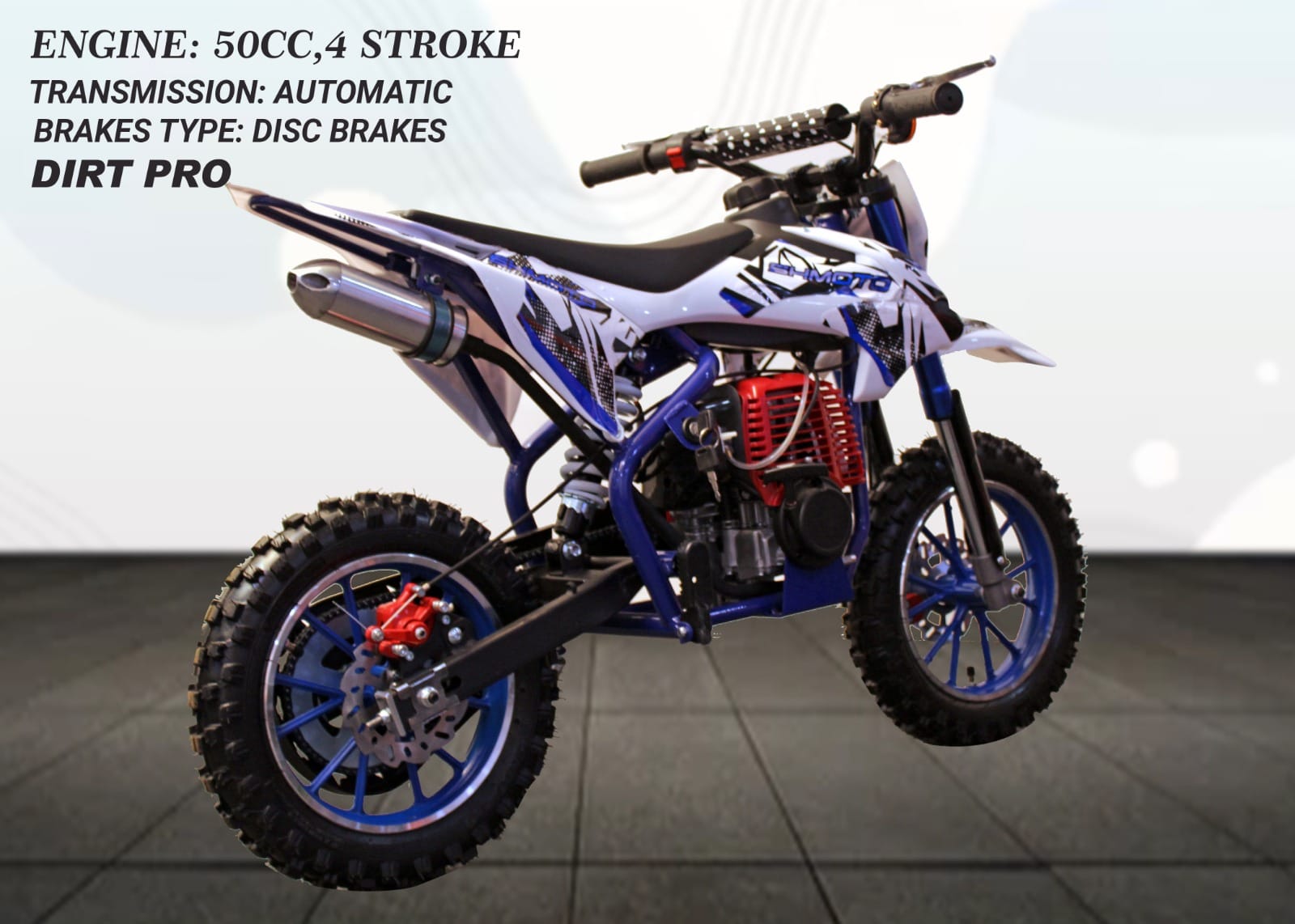 50cc Dirt Bike Pro (Blue) - ATV Bike