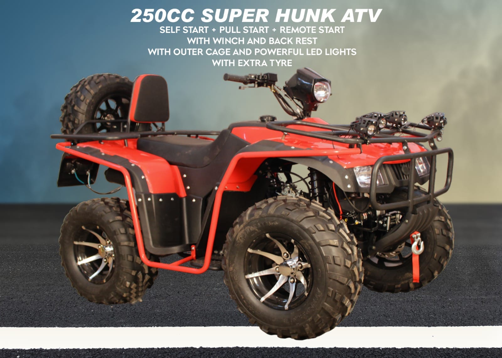 Super Hunk Atv 250cc (Red) - ATV Bike