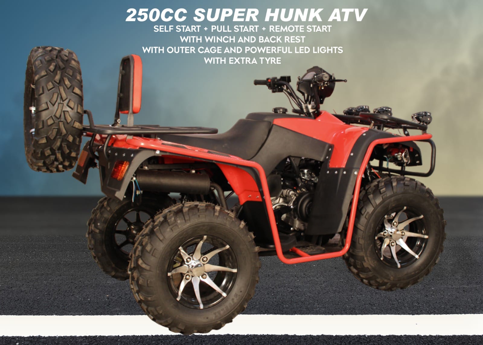 Super Hunk Atv 250cc (Red) - ATV Bike