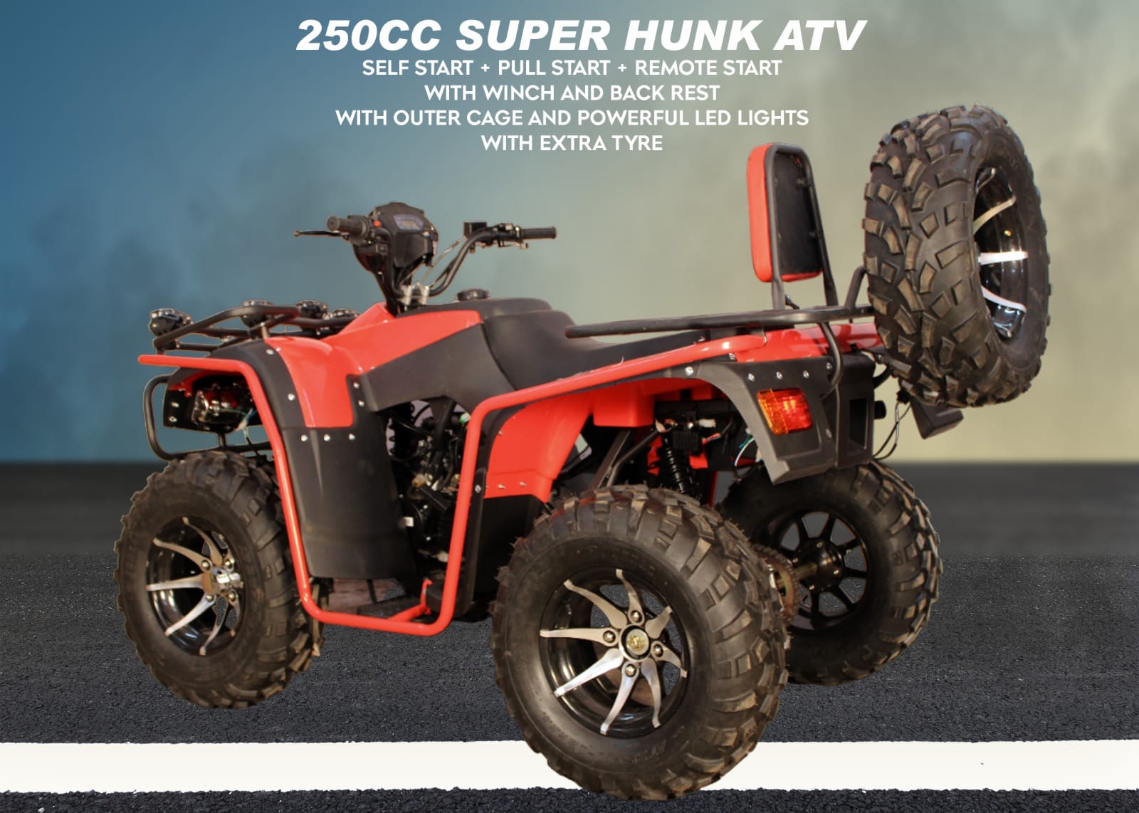Super Hunk Atv 250cc (Red) - ATV Bike