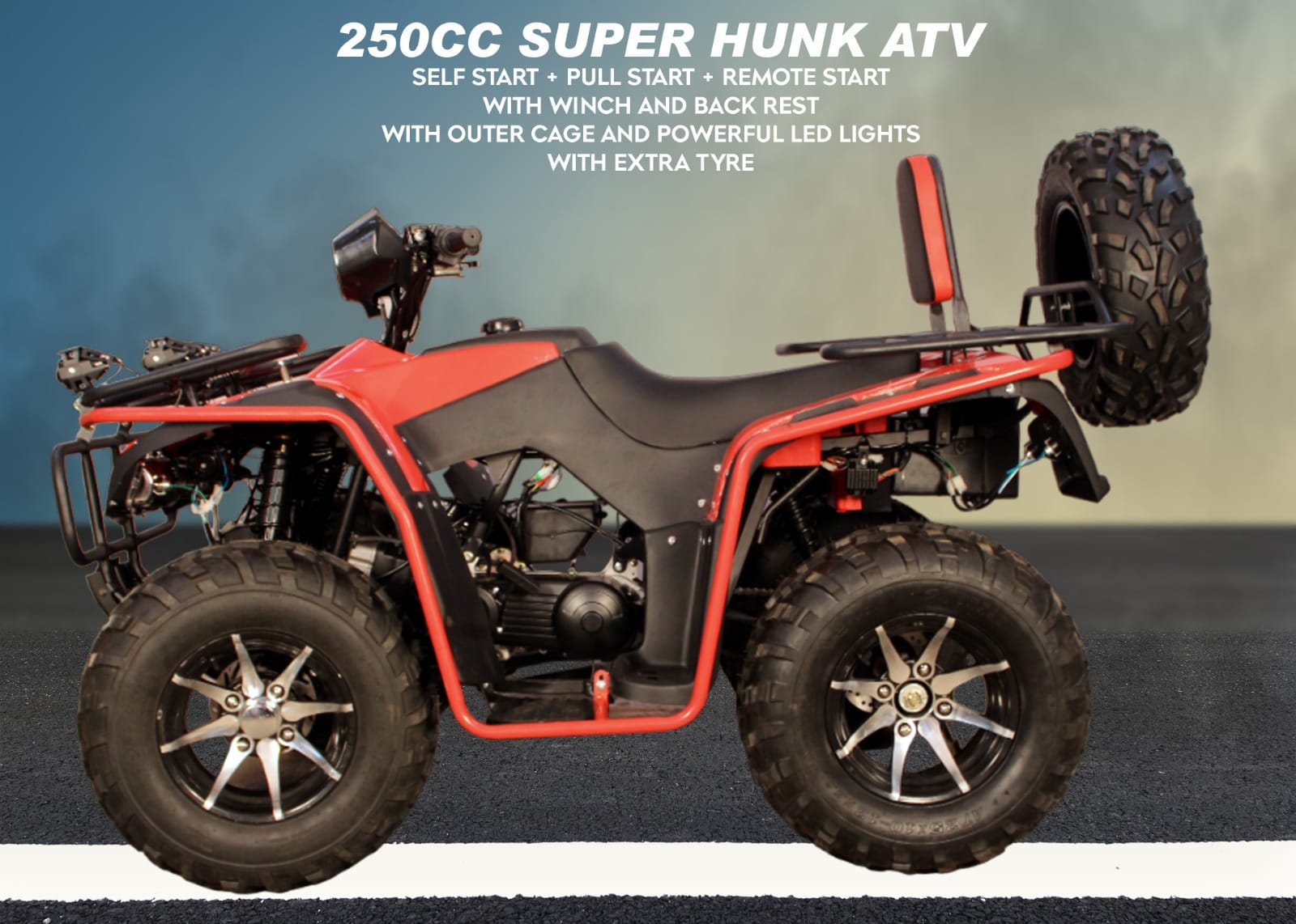 Super Hunk Atv 250cc (Red) - ATV Bike