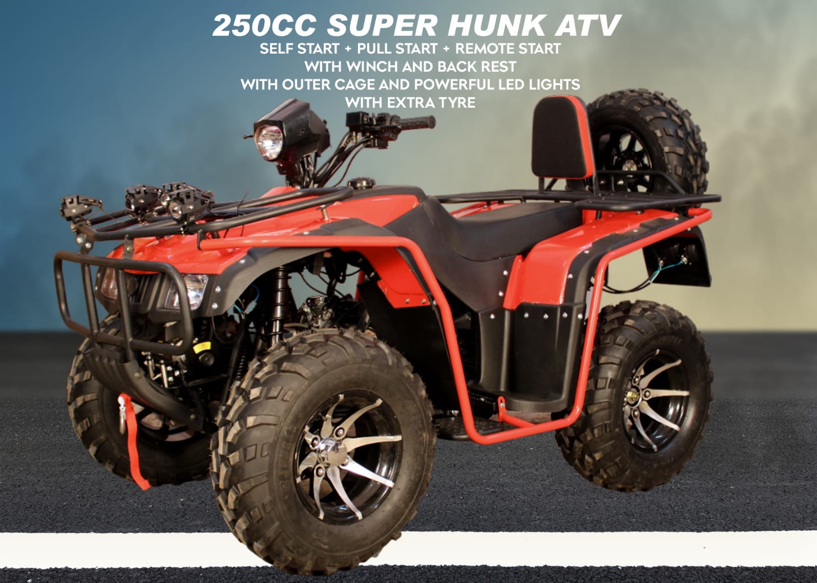 Super Hunk Atv 250cc (Red) - ATV Bike