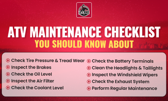 ATV Maintenance Checklist | ATV Bike India